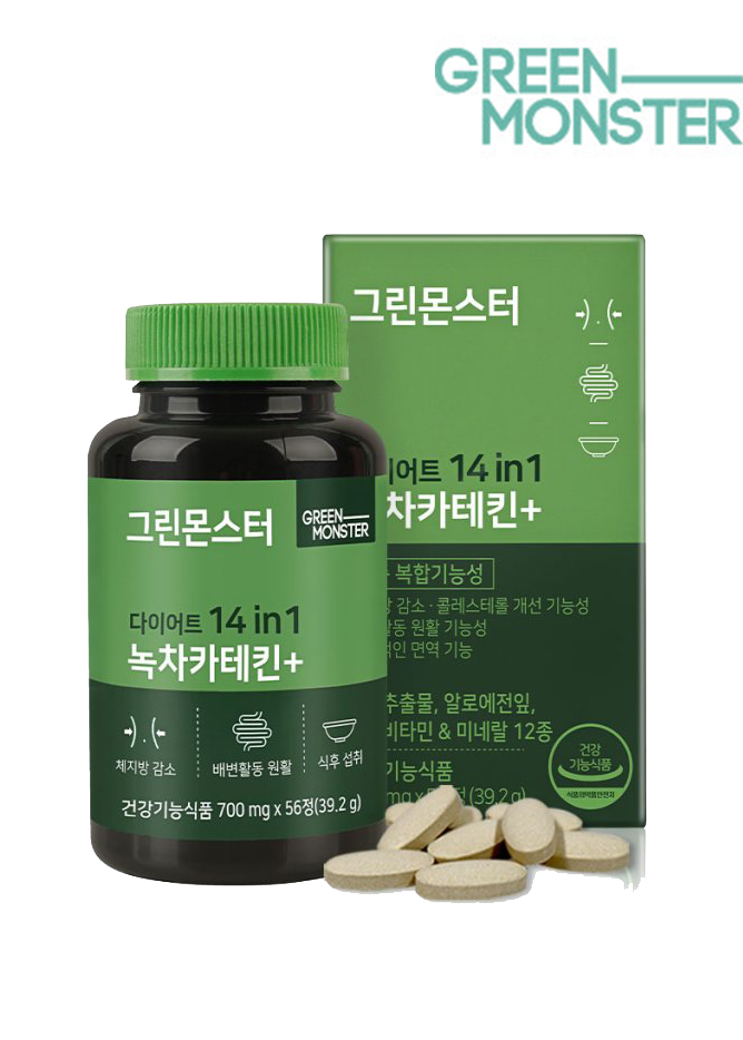 [Green Monster] Green Tea Catechin Tablets - Diet 14 in 1 – Gochujar Global