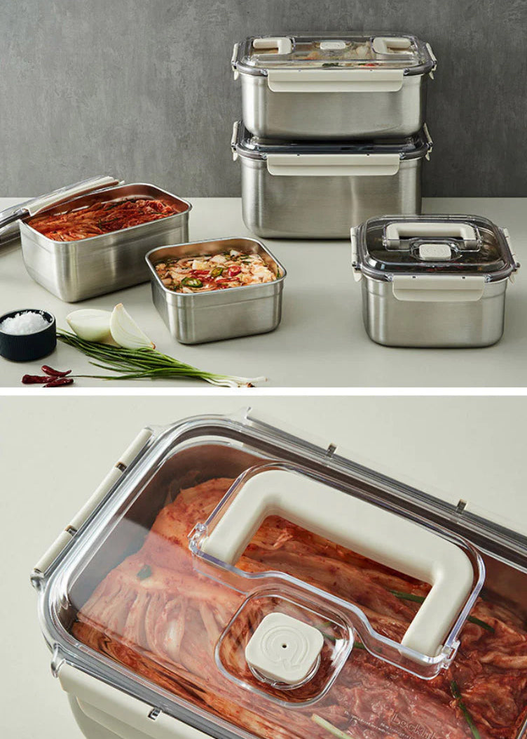 [Lock & Lock] Breathing Kimchi Containers - Stainless Steel (7 Sizes ...